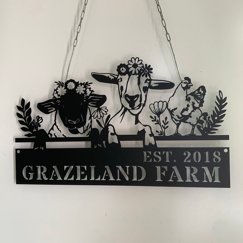 Custom Farm Animals Metal Sign, Custom Animals Farmhouse Sign, Metal ...
