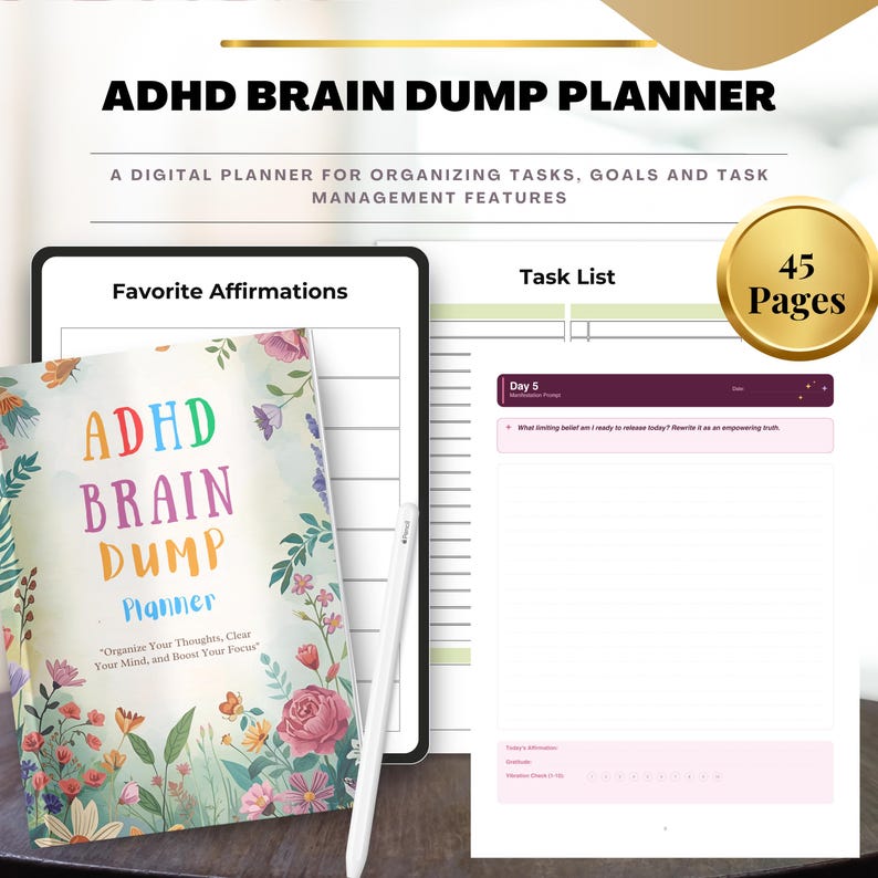 ADHD Brain Dump Planner Printable, ADHD Productivity Planner ...