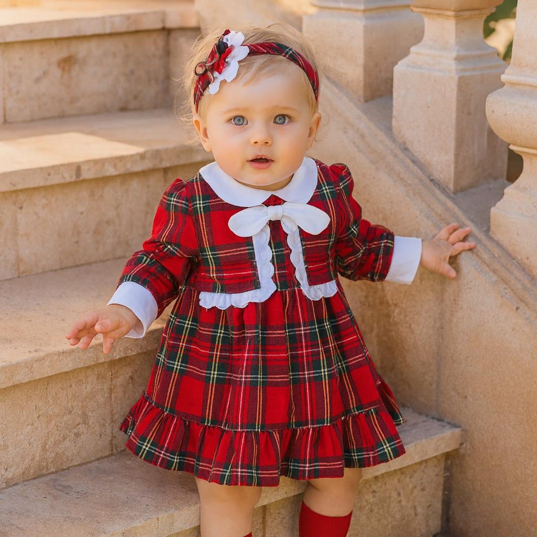 Baby Girls' Tartan Dress 12MTHS With Peter Pan Collar-girls Dress - Etsy
