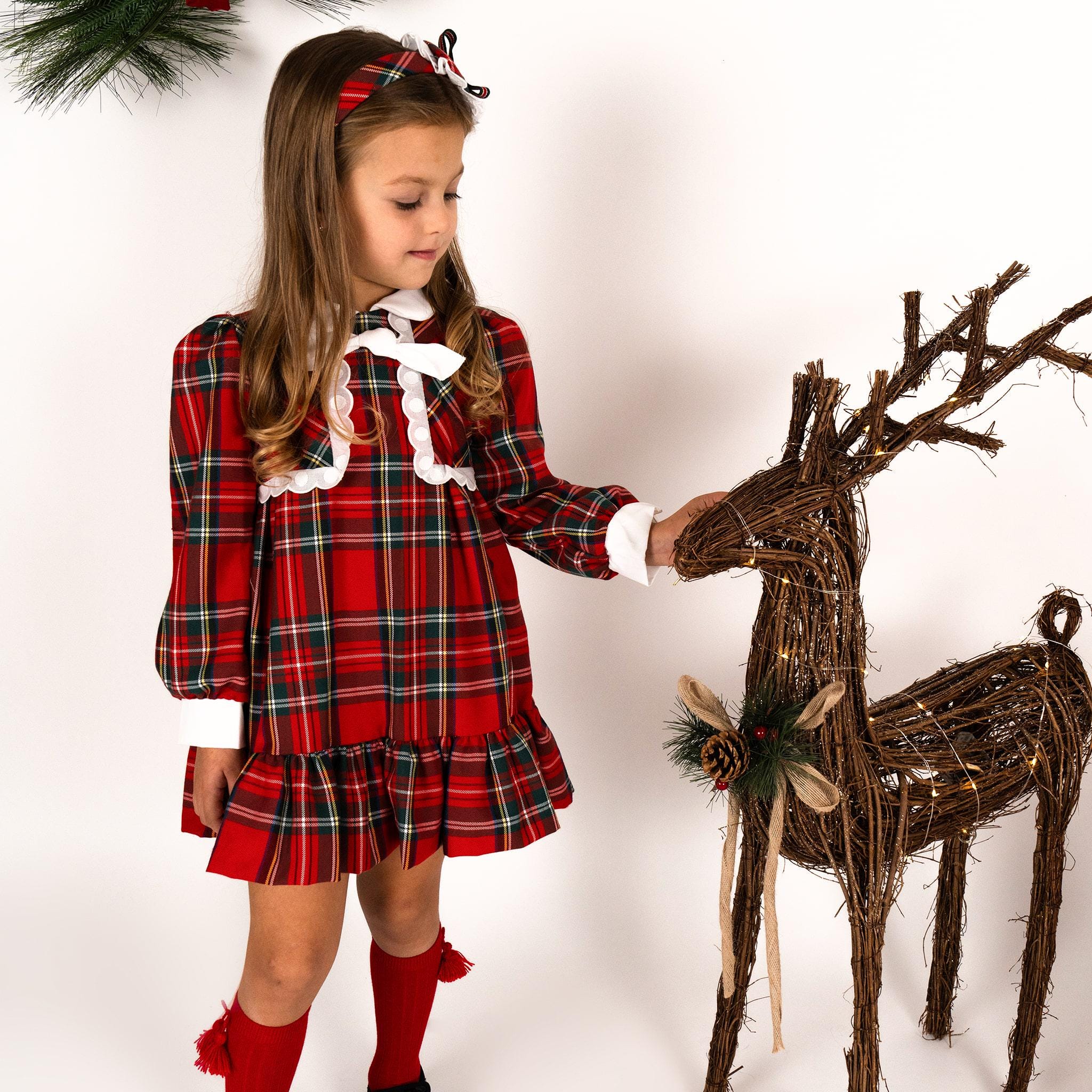 Girls' Tartan Dress With Peter Pan Collar-girls Dress - Etsy