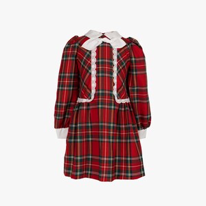 Girls' Tartan Dress With Peter Pan Collar-girls Dress - Etsy