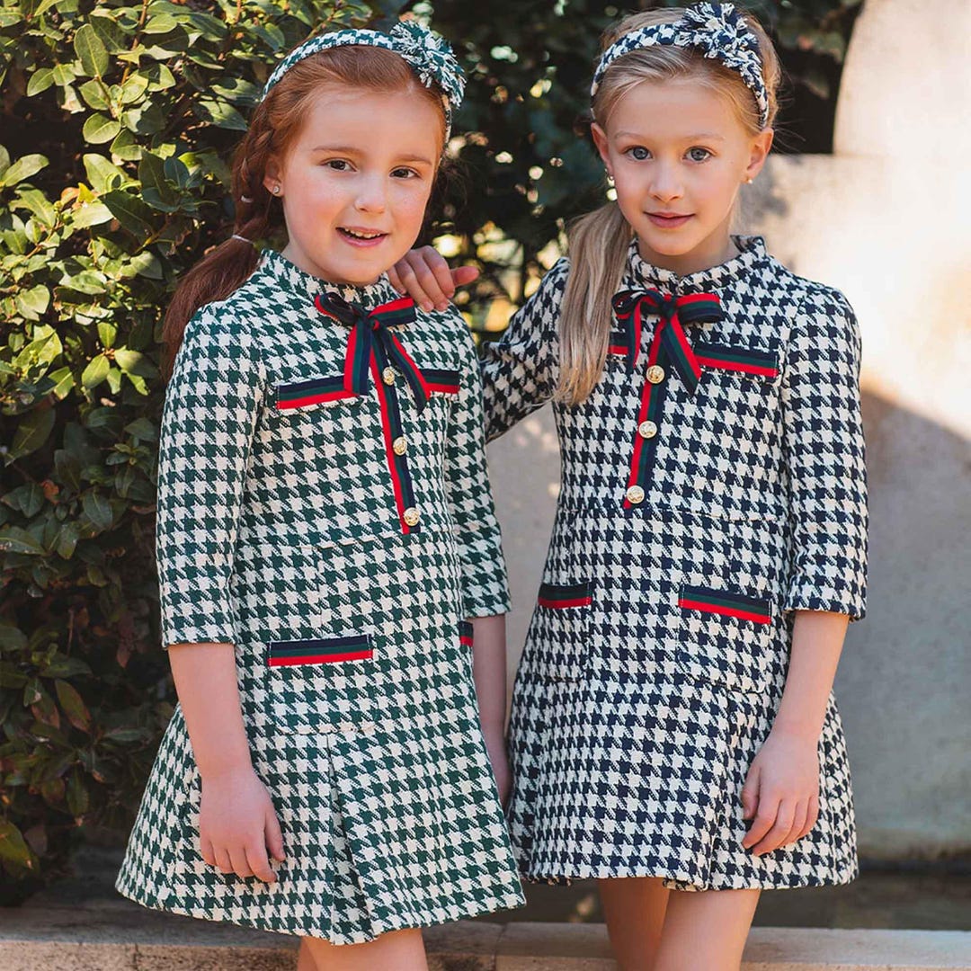 Girls Tweed Dress: Houndstooth Holiday Party Dress - Etsy