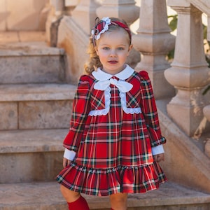 Girls' Tartan Dress With Peter Pan Collar-girls Dress - Etsy