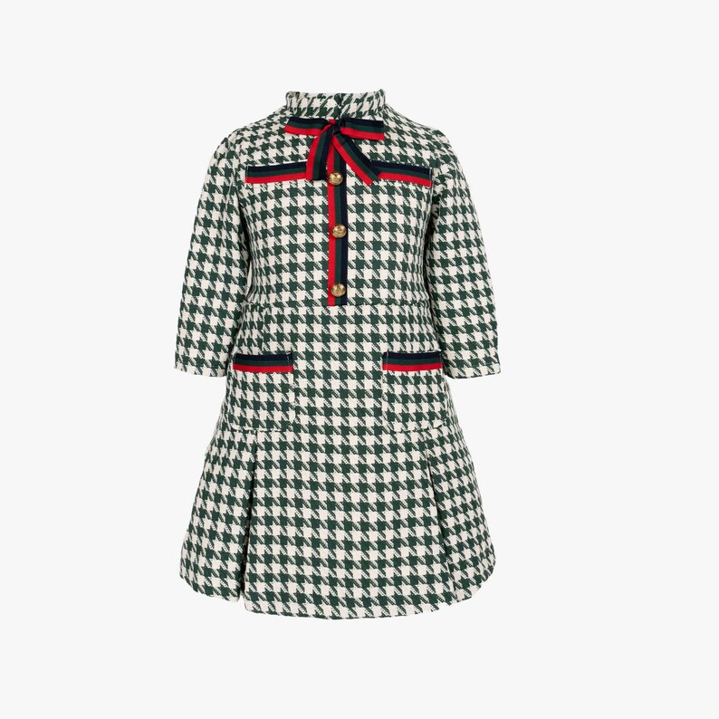 Girls Tweed Dress: Houndstooth Holiday Party Dress - Etsy