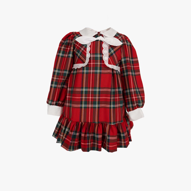 Girls' Tartan Dress With Peter Pan Collar-girls Dress - Etsy