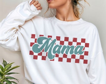 Retro Checkered Mama PNG, Mama Checkered, Mama Shirt Design, Retro Mama ...