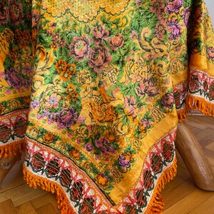 Unused Vintage Italian Velvet Cherub Bedspread, Bohemian Table Decor ...