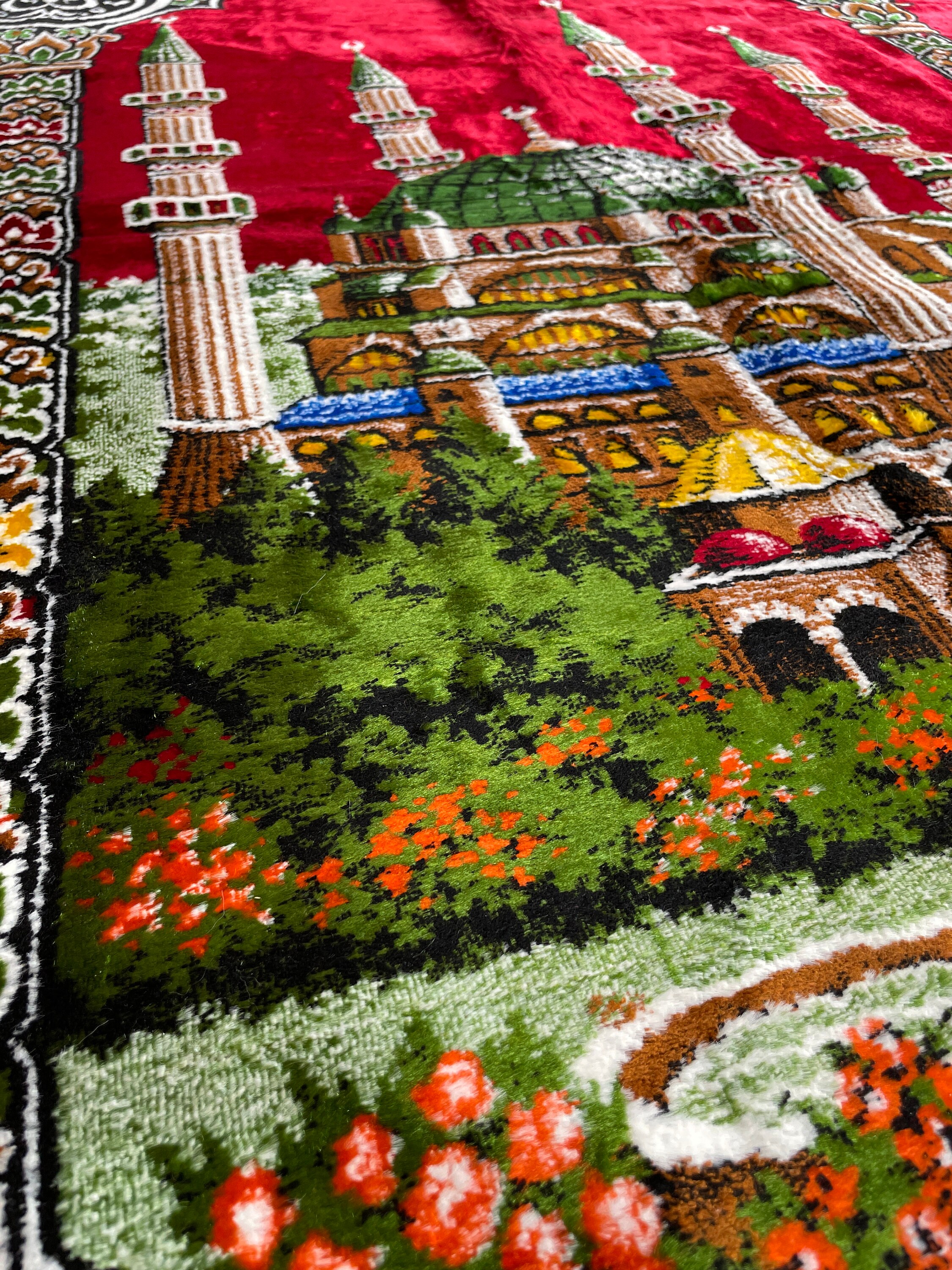 UNUSED Vintage Islamic Tapestry Wall Hanging, Muslim Home Decor, Mecca ...