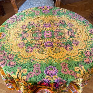 Unused Vintage Italian Velvet Cherub Bedspread, Bohemian Table Decor ...