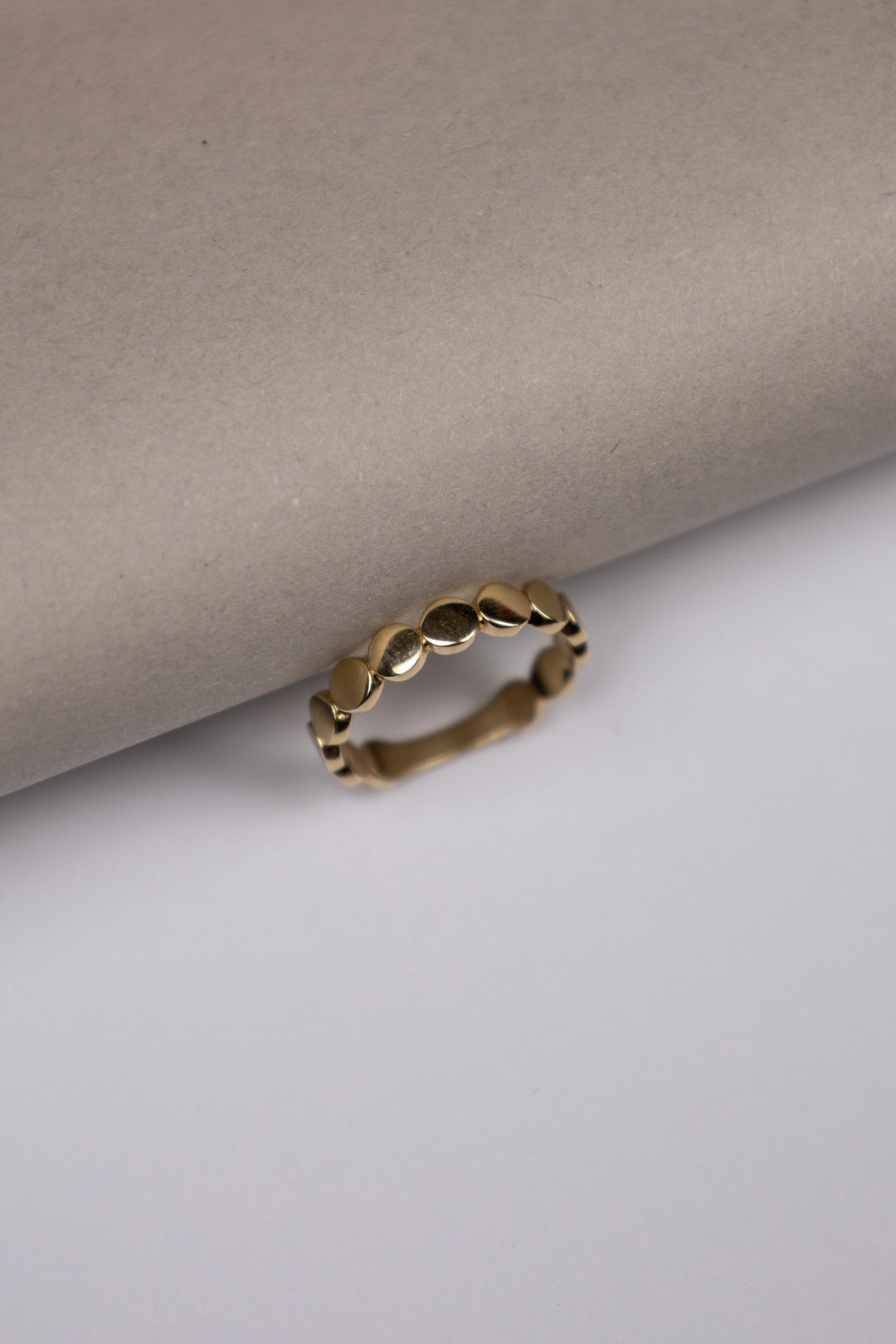 14k Gold Love and Fidelity Ring, Gold Round Pattern Ring, 14k Sequential Ring, 14k Seed Ring ...