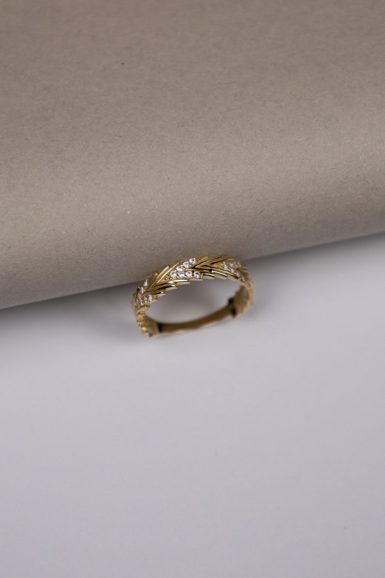 14k Gold Herringbone Ring, Gold V Model Ring, 14k Trend Stone Ring, 14k ...