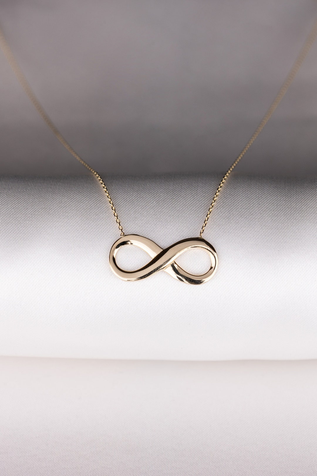 14k Gold Infinity Necklace, Gold Infinite Love, 14k Lover Necklace, 14k ...