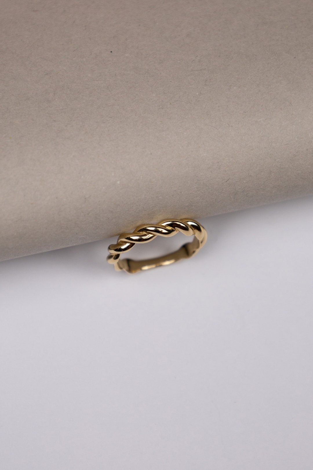14k Gold Slotted Ring, 14k Wavy Ring, 14k Twist Ring, Real Gold Ring ...
