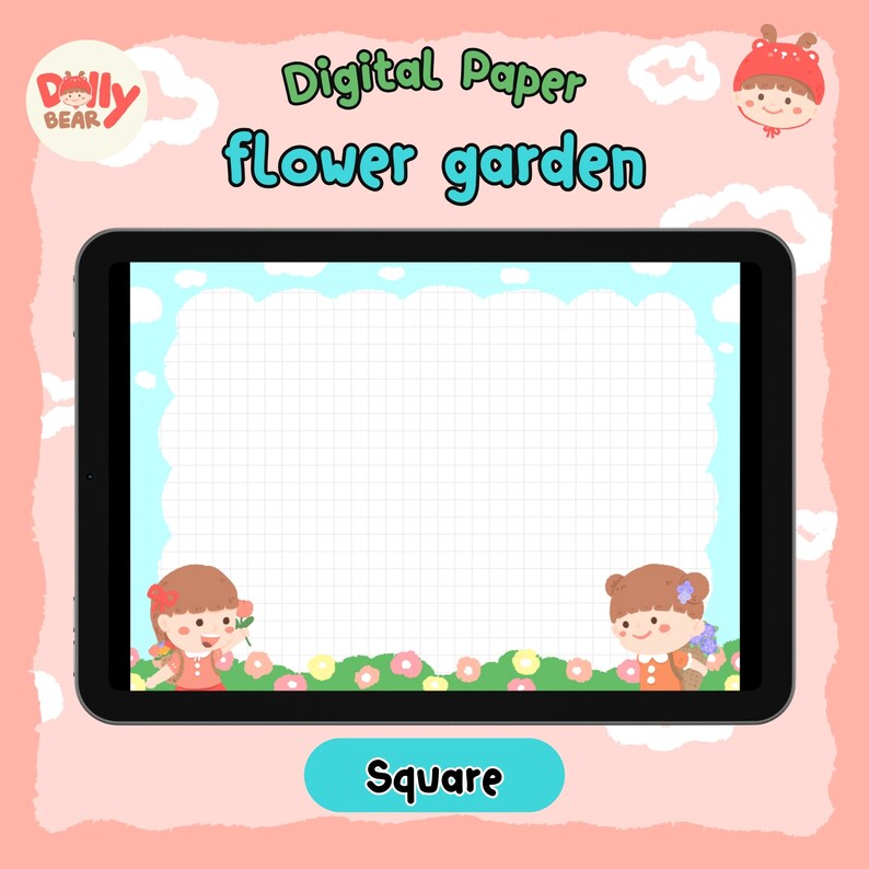 Flower Garden Digital Paper, Digital Notebook Paper, Note Paper, Lined ...