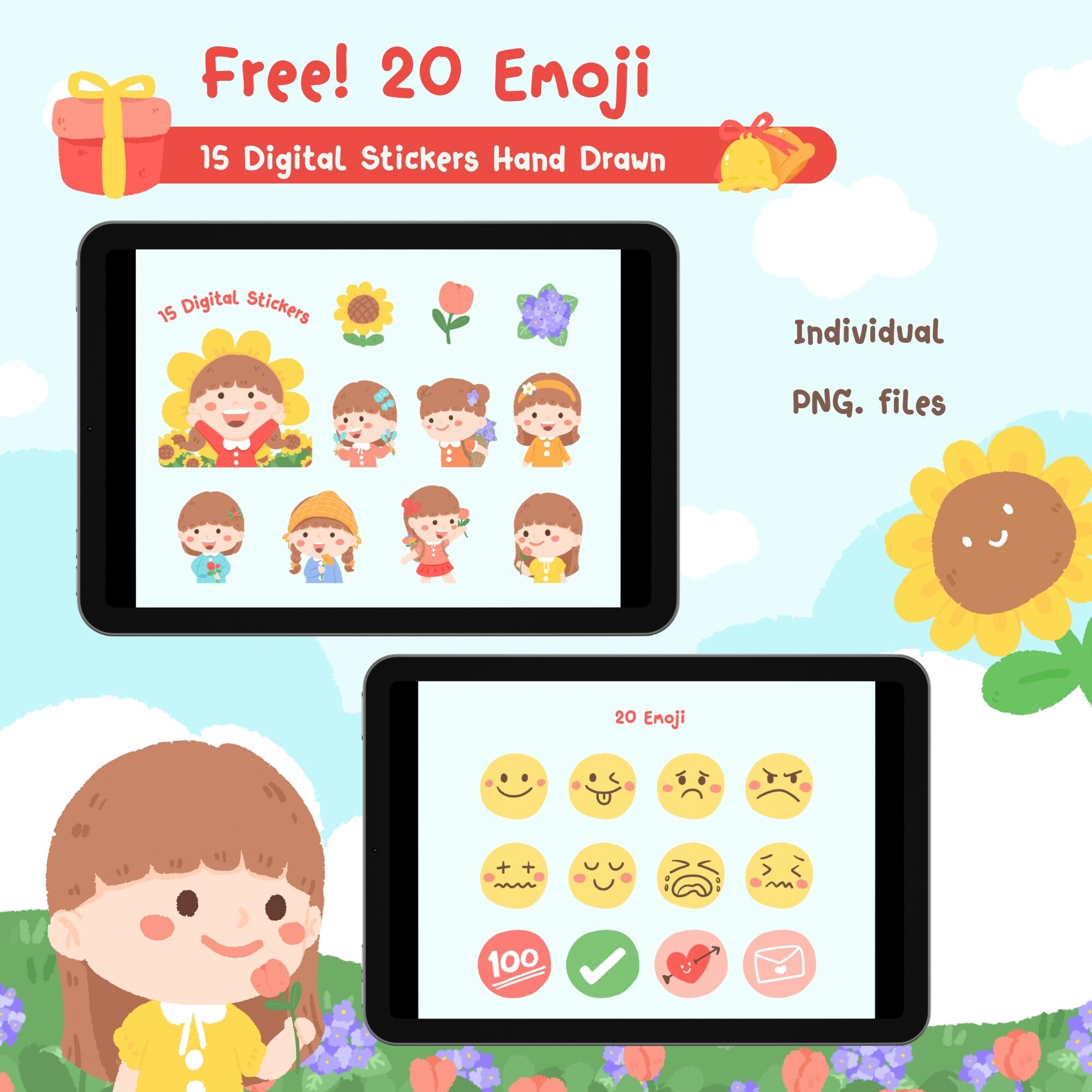 Undated Daily Digital Planner/ Cute Digital Planner/ Kawaii Daily ...