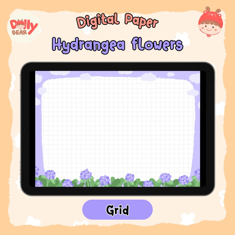 Hydrangea Themed Digital Paper, for Planner, Goodnotes, Paper Note ...