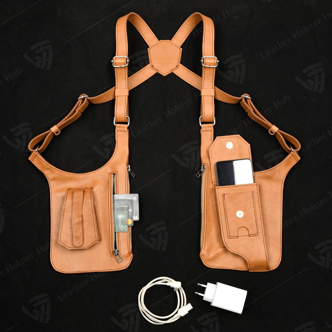 Unisex Leather Phone Wallet Harness - Travel Carry Pouch - Etsy