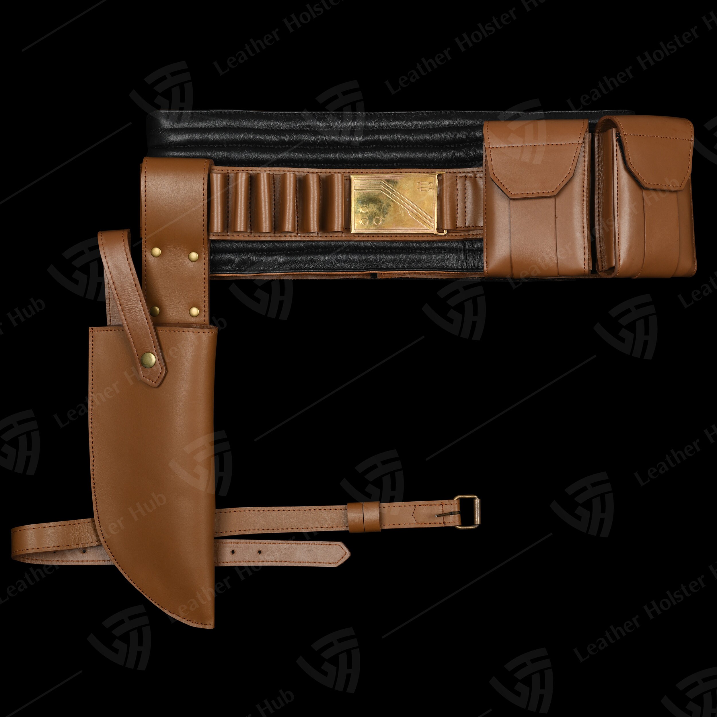 The Mandalorian Book of Boba Fett Costume Leather Waist Belt With Gun ...
