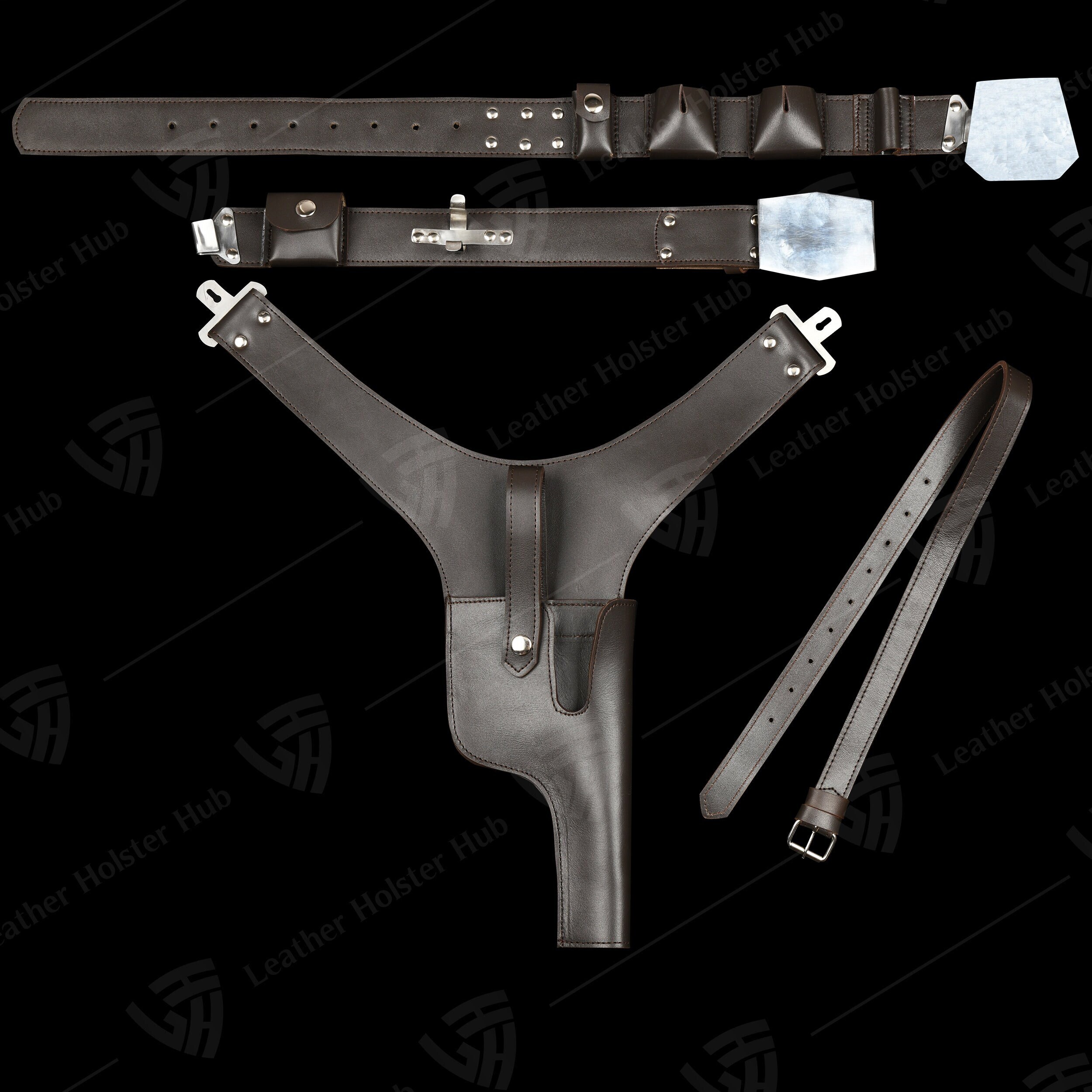 Han Solo Leather Gun Holster Belt Leather Belt With Holster Leather ...
