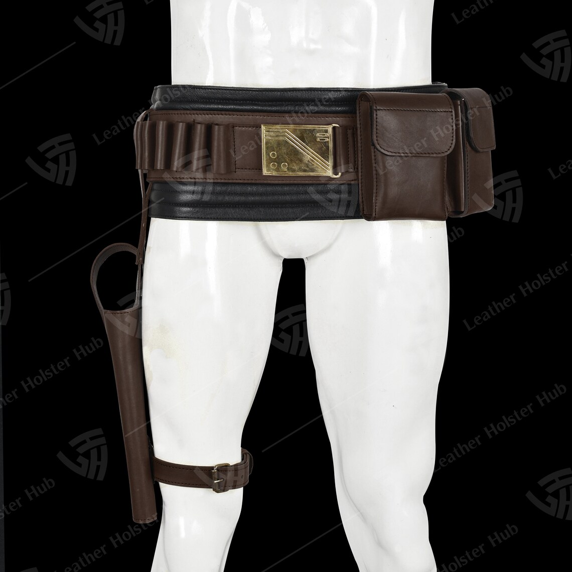 The Mandalorian Book of Boba Fett 2 Costume Leather Waist Belt With Gun ...