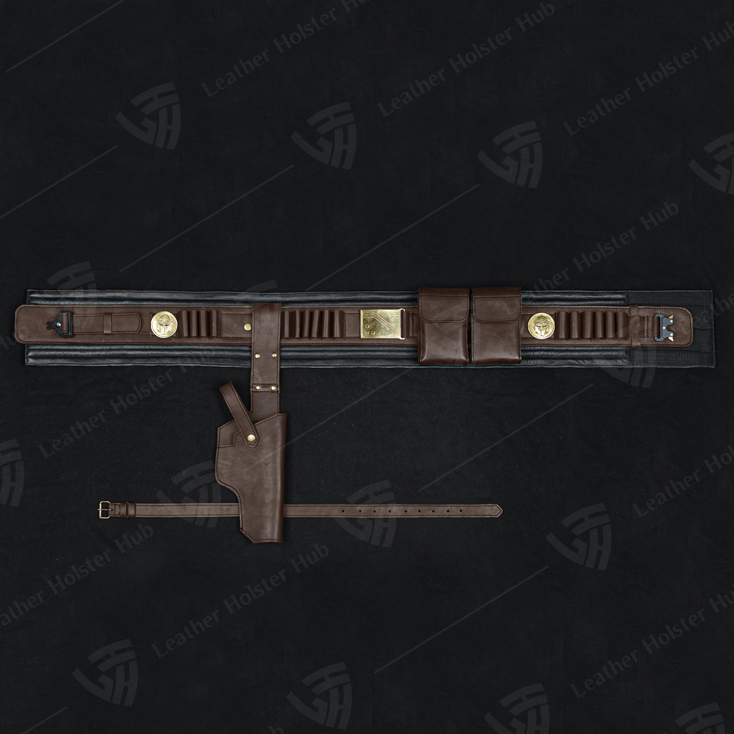 The Mandalorian Book of Boba Fett 2 Costume Leather Waist Belt With Gun ...