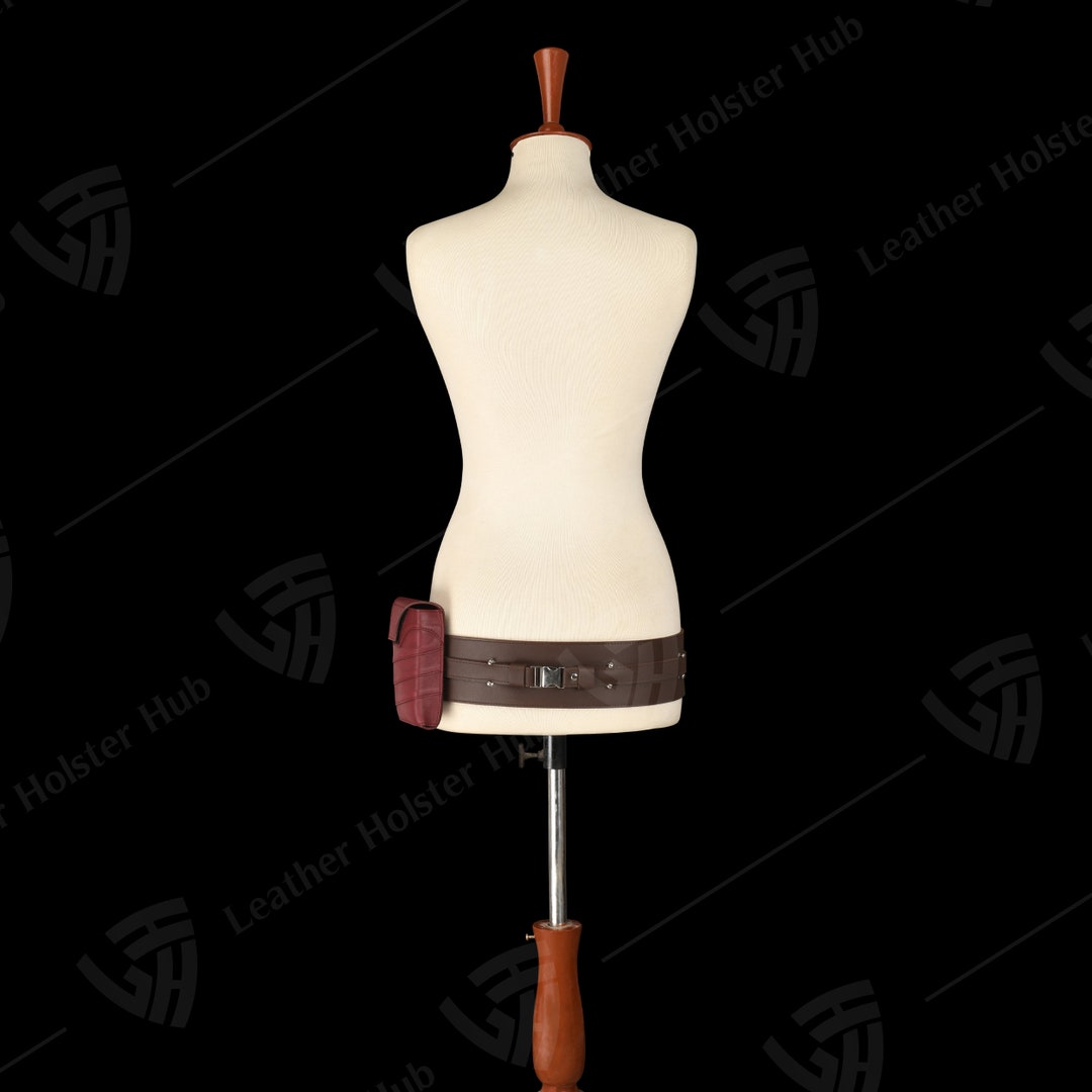 Star Wars Obi-wan Kenobi Brown With Burgundy Pouch Replica Leather Jedi ...