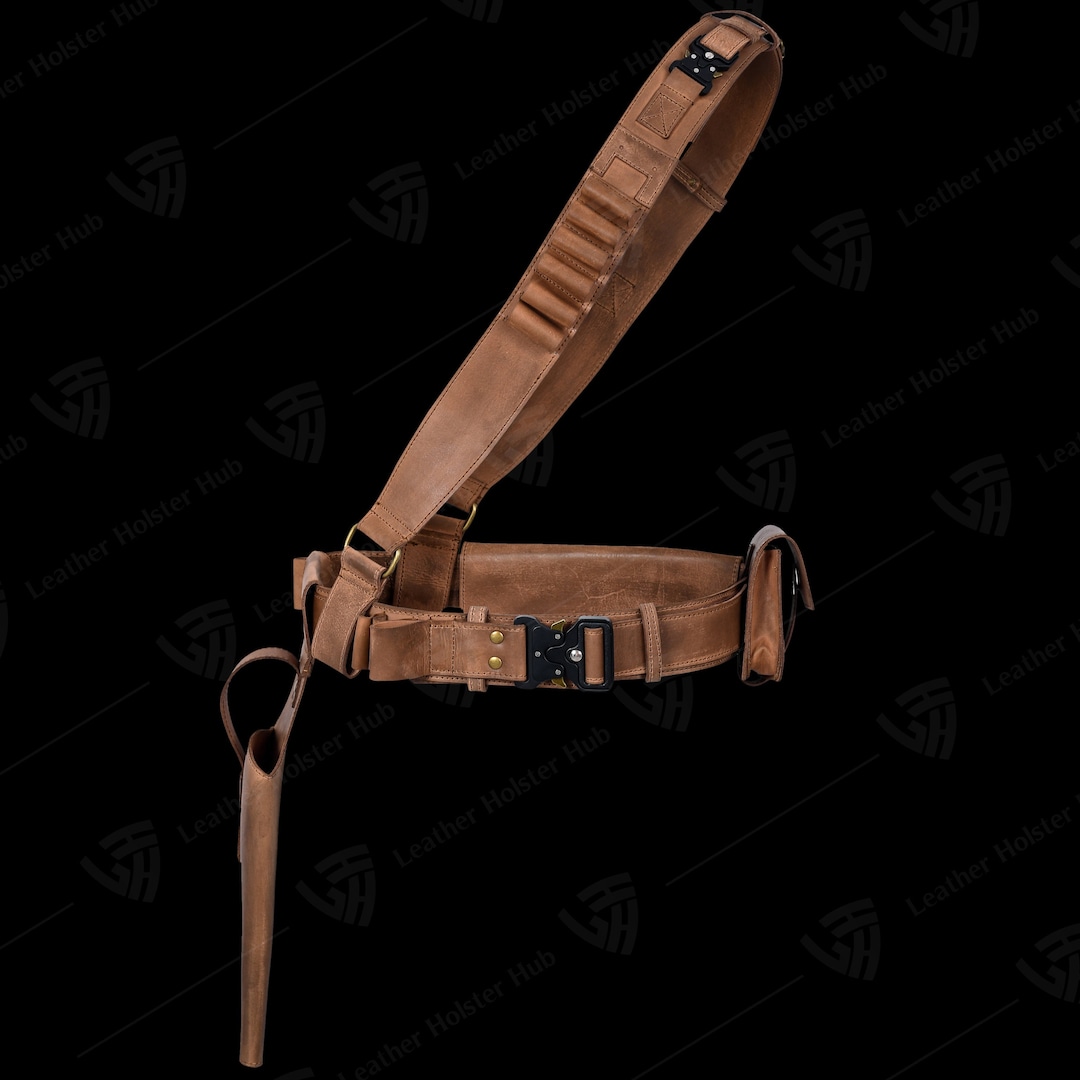 Leather Brown Mandalorian Holster Belt -star Wars Mando Holster Belt ...