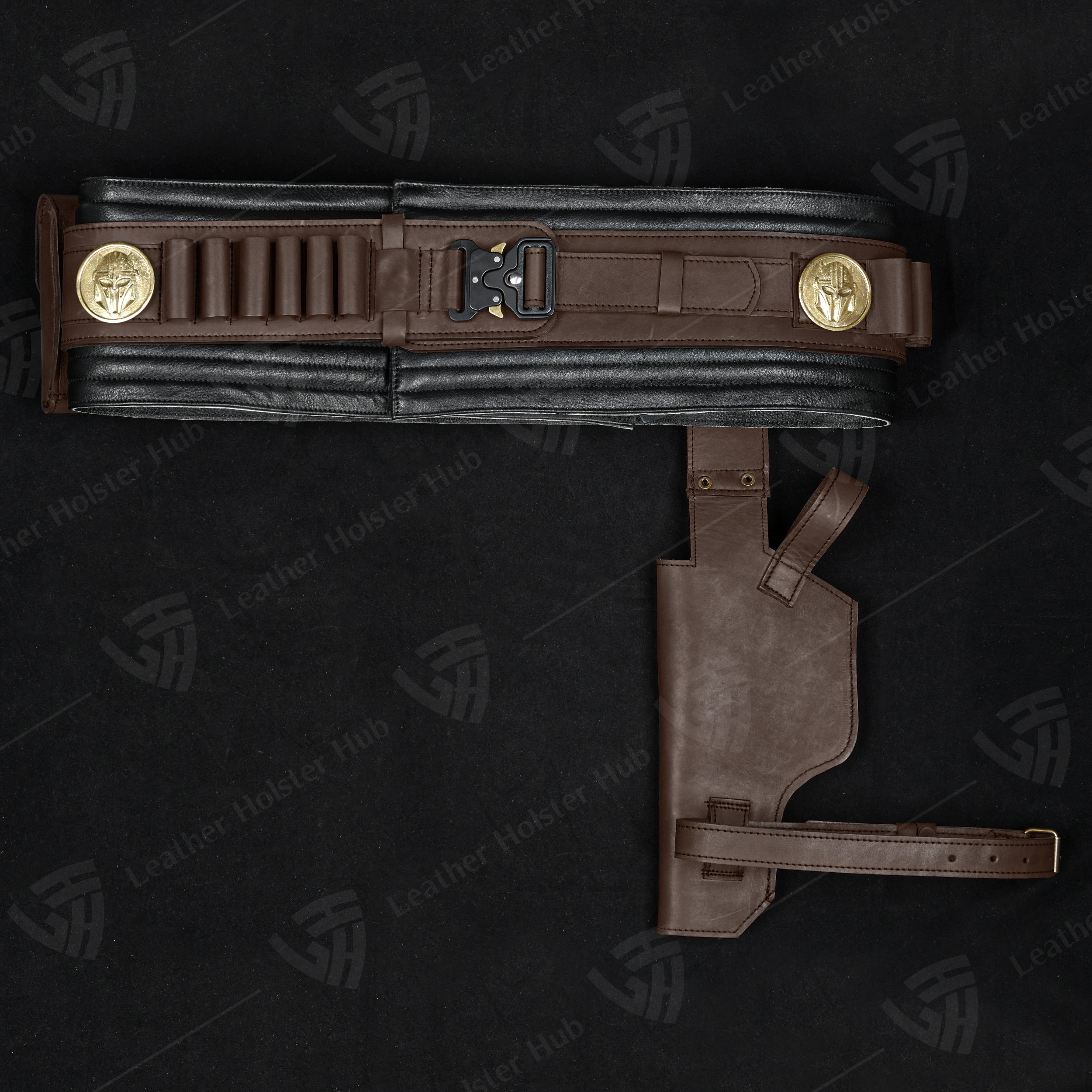 The Mandalorian Book of Boba Fett 2 Costume Leather Waist Belt With Gun ...