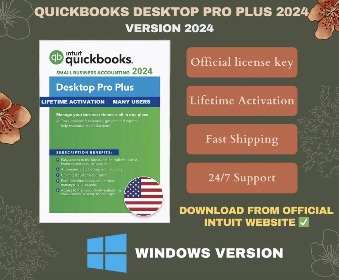 Quickbooks Desktop Pro Plus 2024 Official License Key for Windows ...