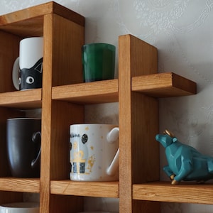 Cup Holder, Handmade Solid Wood Cup Shelf Coffee Tea Mug Shelf, Wall ...