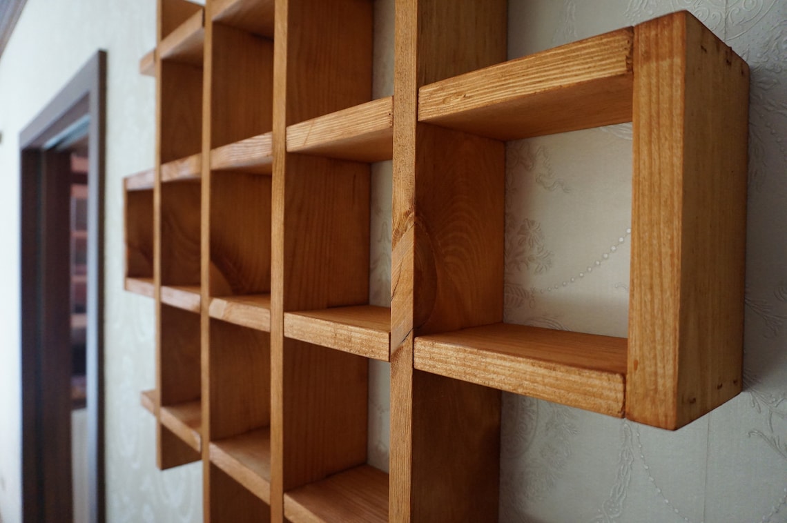 Cup Holder, Handmade Solid Wood Cup Shelf Coffee Tea Mug Shelf, Wall ...