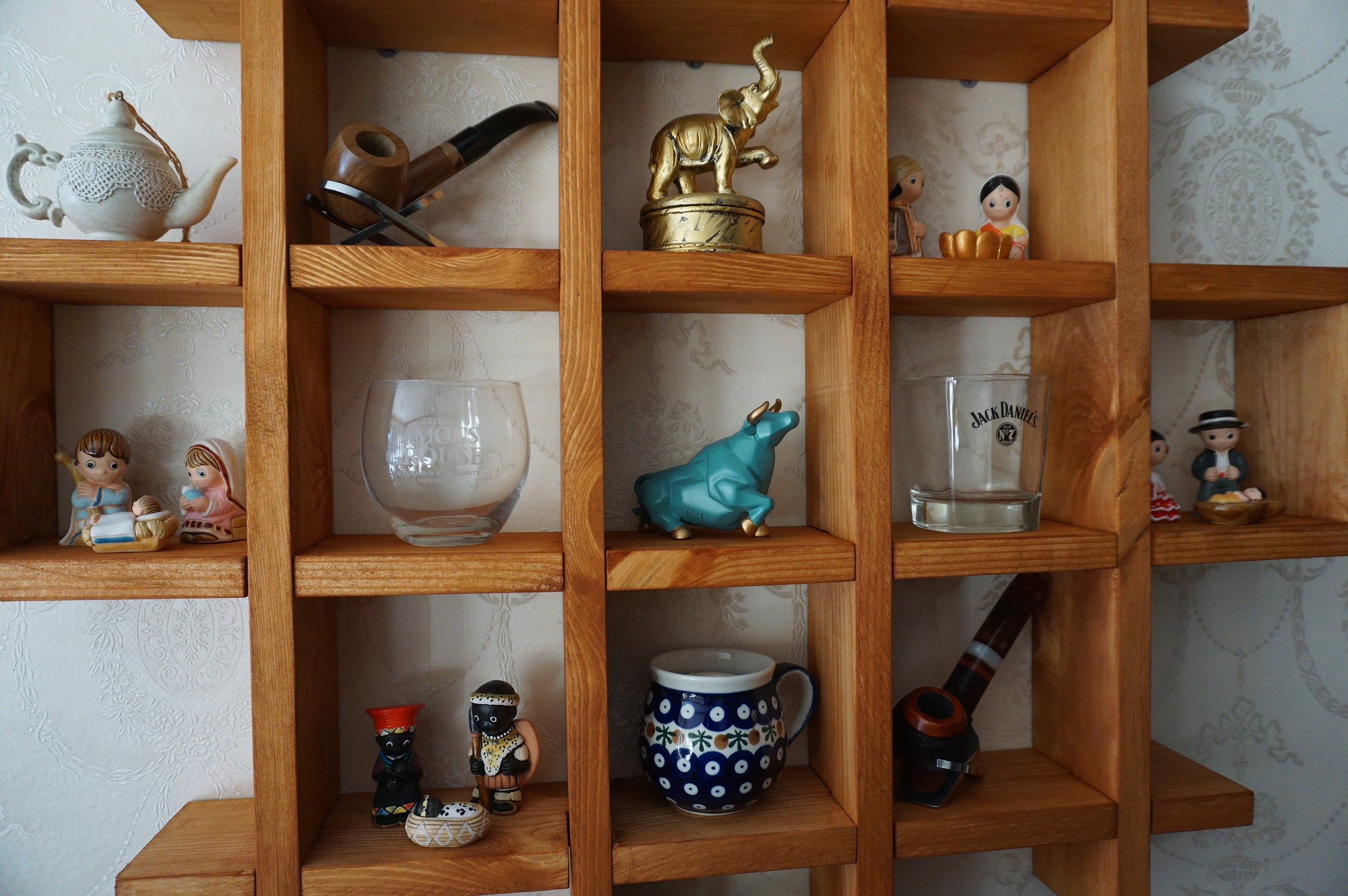 Cup Holder, Handmade Solid Wood Cup Shelf Coffee Tea Mug Shelf, Wall ...