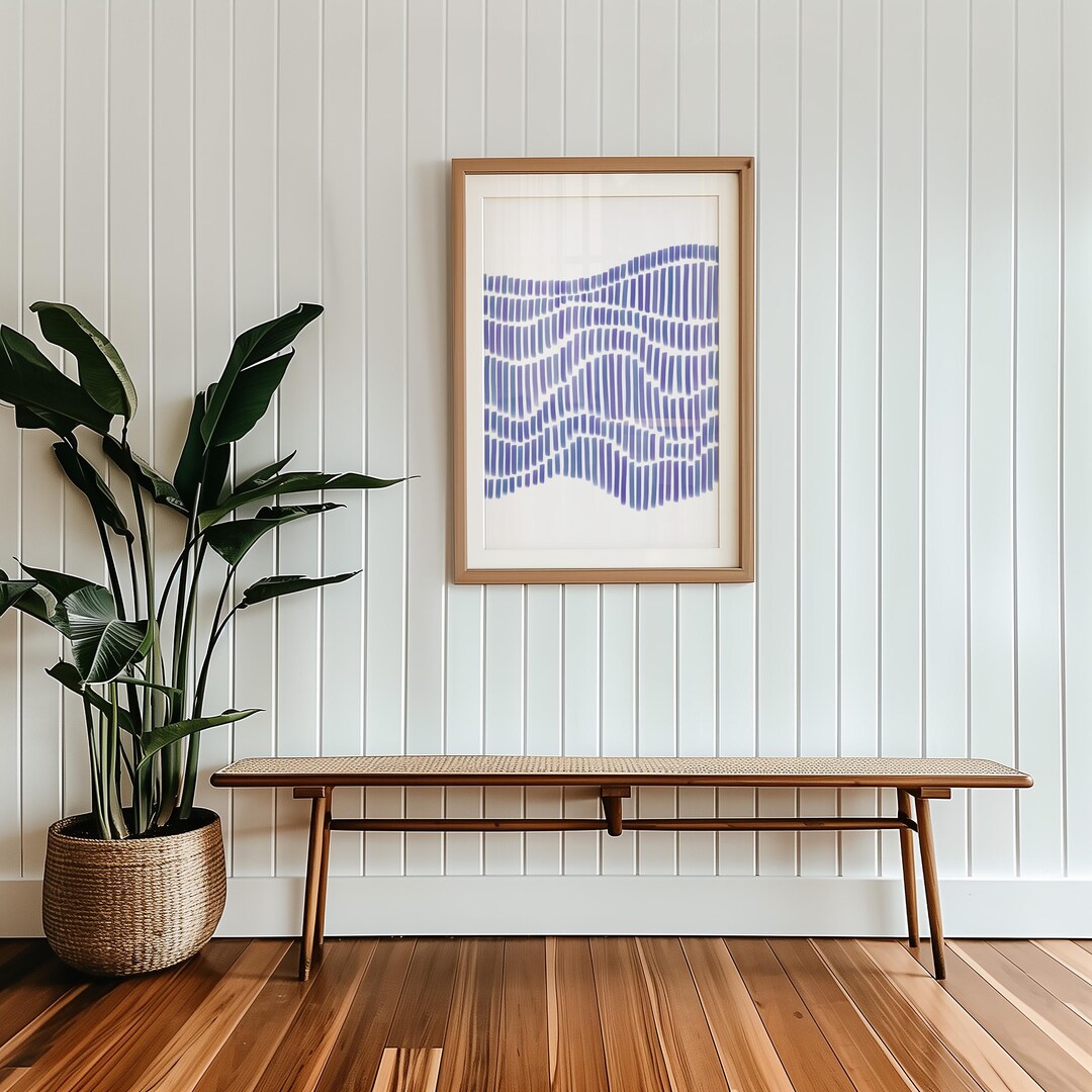 Abstract Ocean Blue Digital Download Wall Décor, Sea and Waves ...