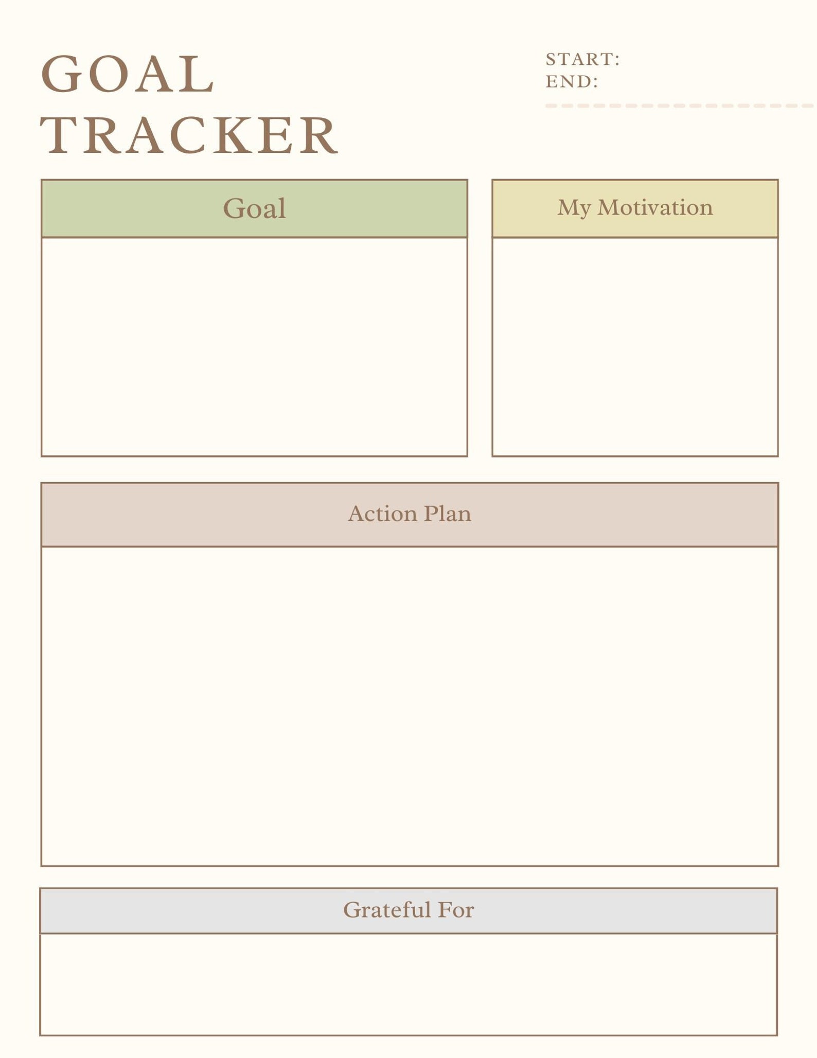 Minimalistic Goal Tracker Print - Etsy