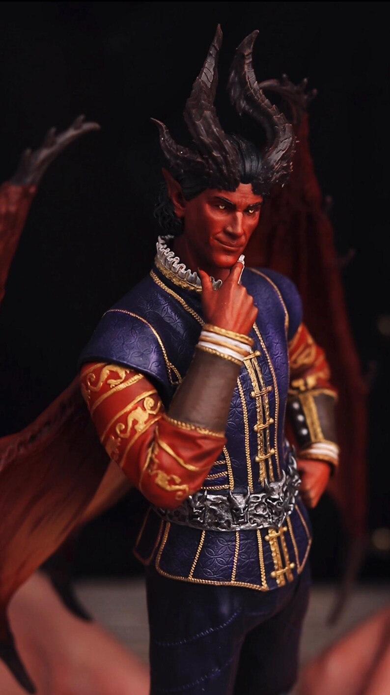 Raphael Figure Baldur’s Gate 3 | 3D Printed Tiefling Devil Statue ...