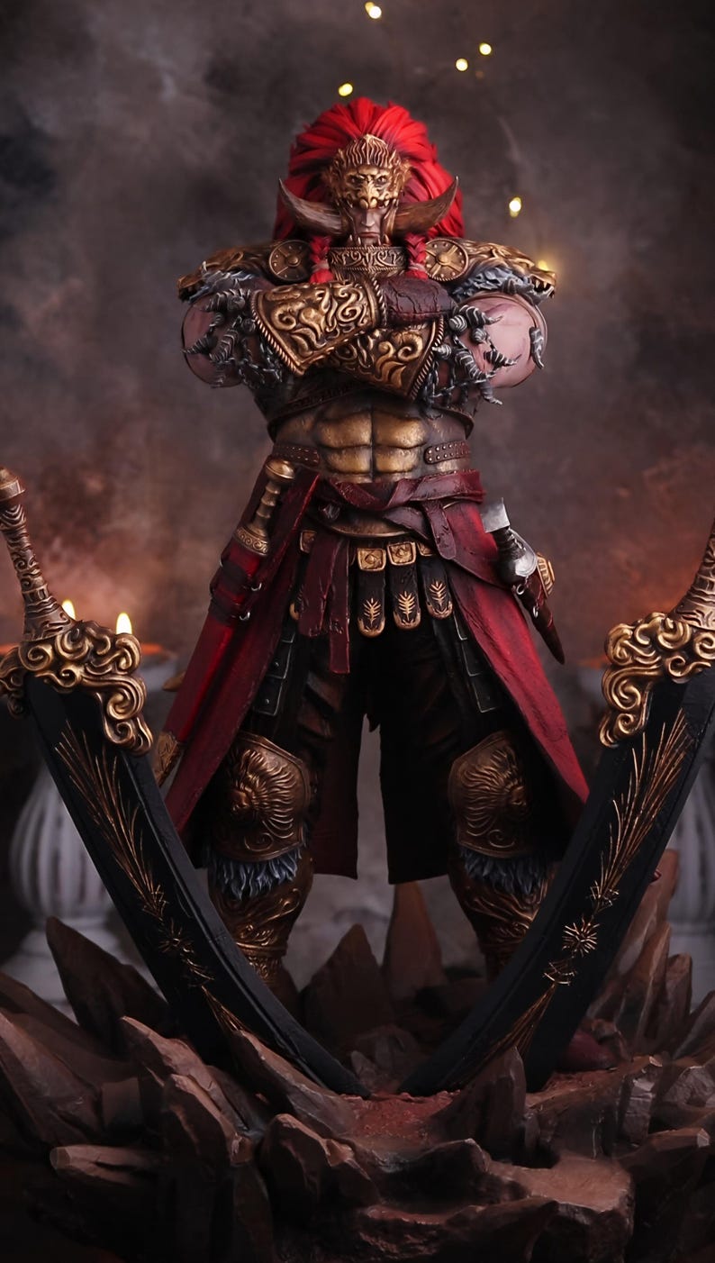 Hand Painted General Radahn Statue: Elden Ring Collectible Resin Figure ...