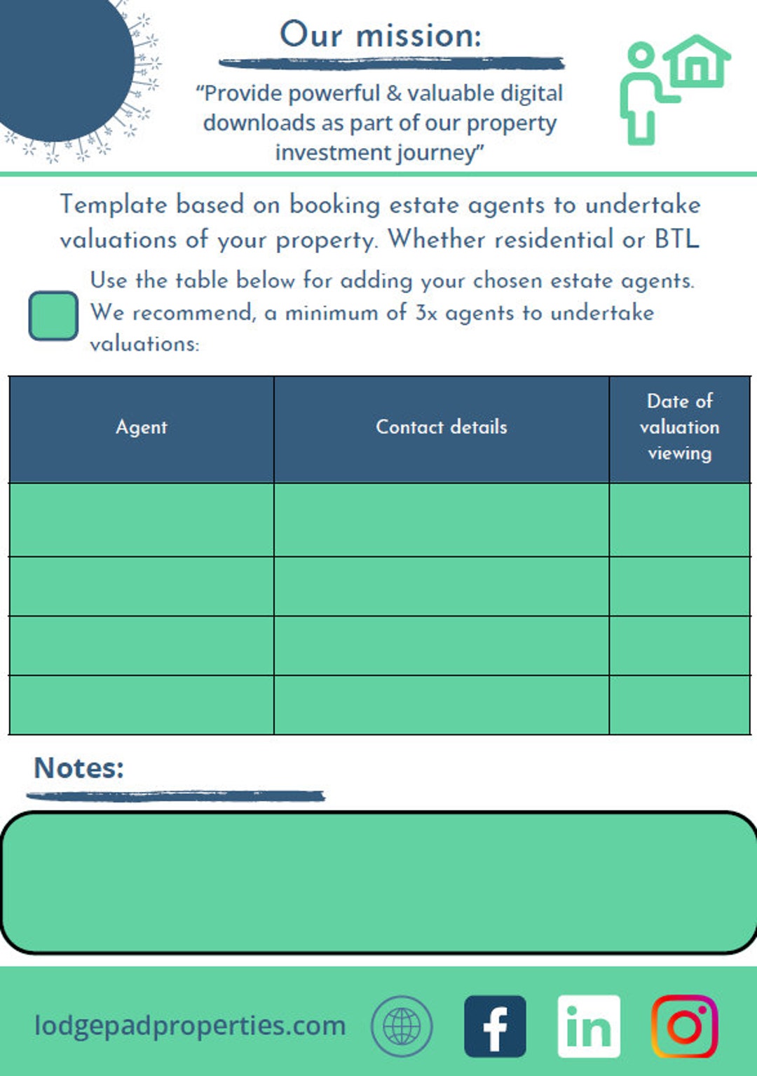 Property Valuation Template - Digital, Downloadable. for UK Property ...