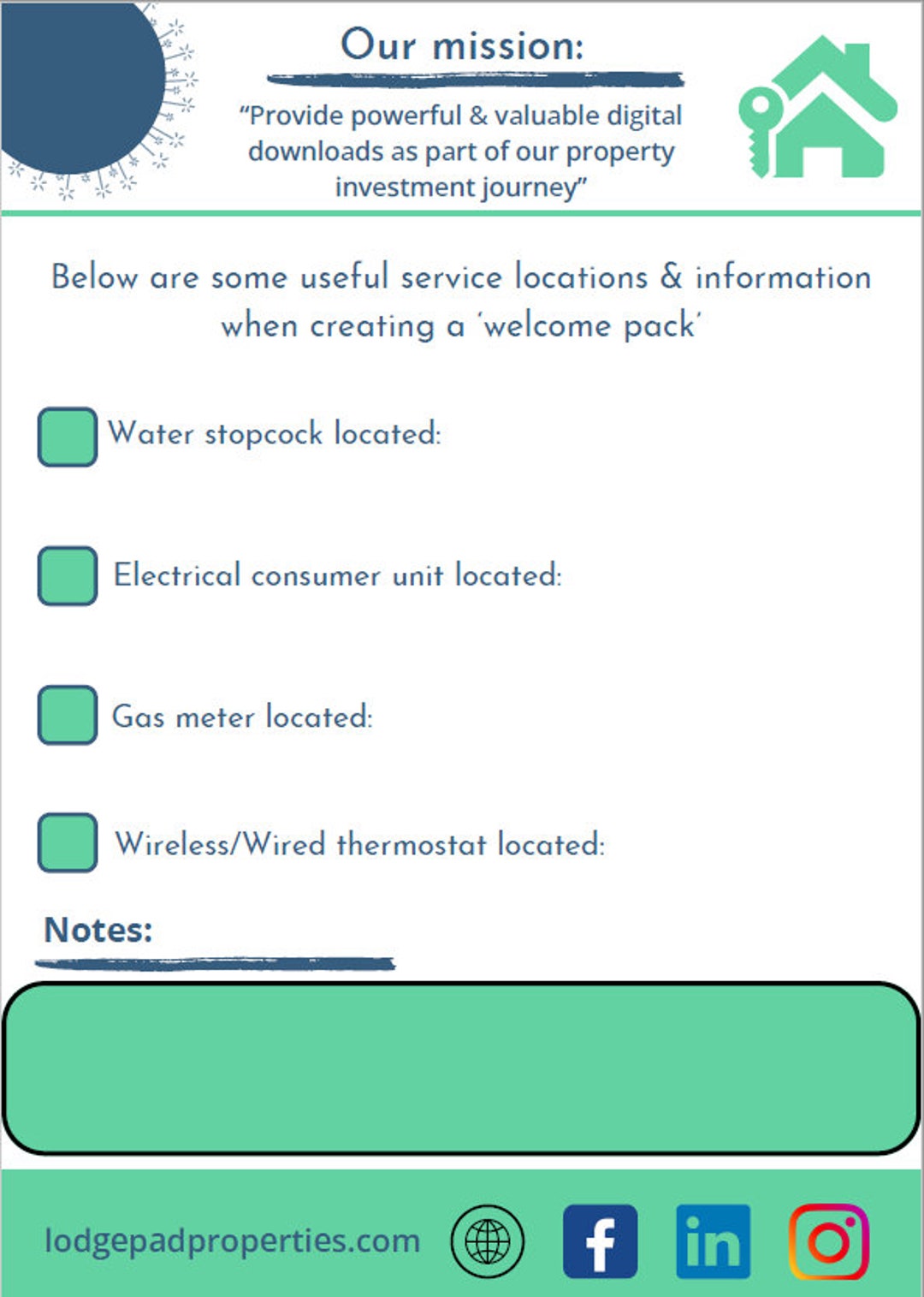 New Homeowner or New Tenant Welcome Pack Template - Digital ...