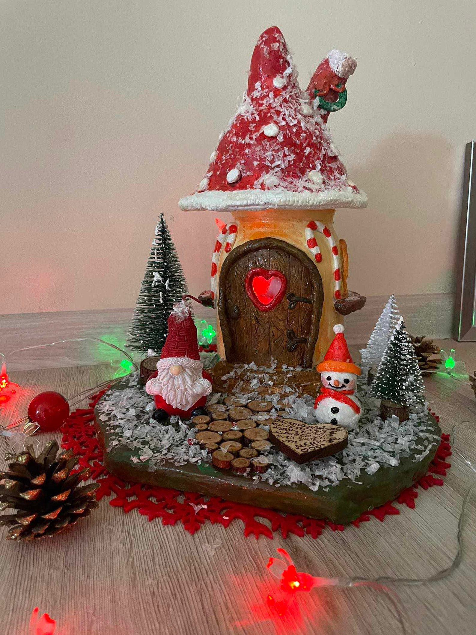 Holiday Joy Clay Christmas House, Jar Foundation, Festive Details ...