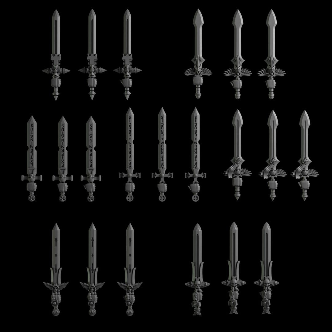 Sword Upgrades Eternal Pilgrims Greytide Studios Resin Wargaming Resin ...