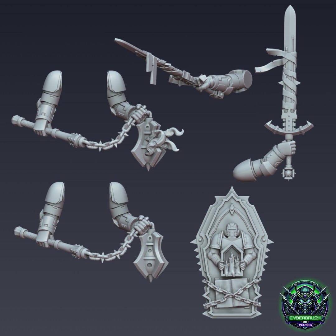 Templar Weapon Set Upgrades Cyberbrush 3D Pulses Resin Wargaming Resin ...