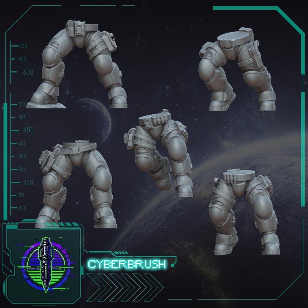 Marine Legs Cyberbrush 3D Pulses Resin Wargaming Resin Tabletop RPG Sci ...