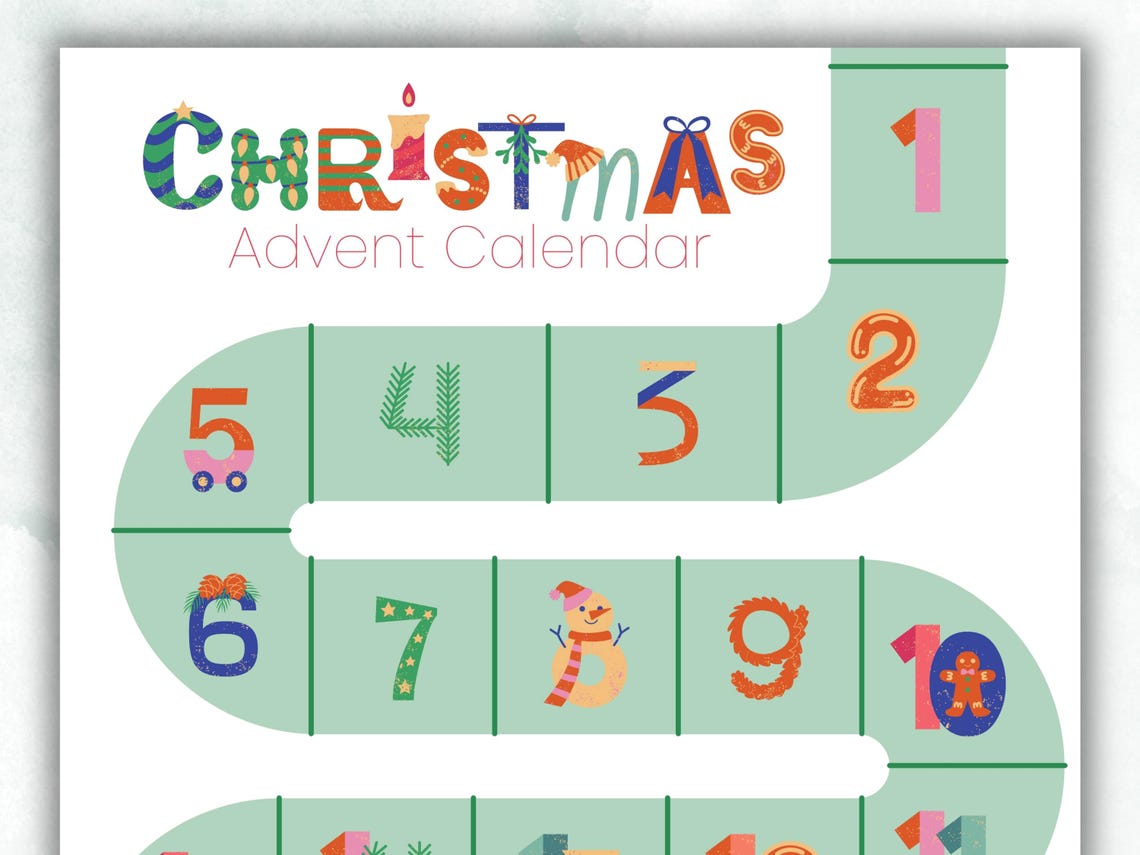 Calendrier de lAvent Calendrier de lAvent imprimable bricolage de Noël ...