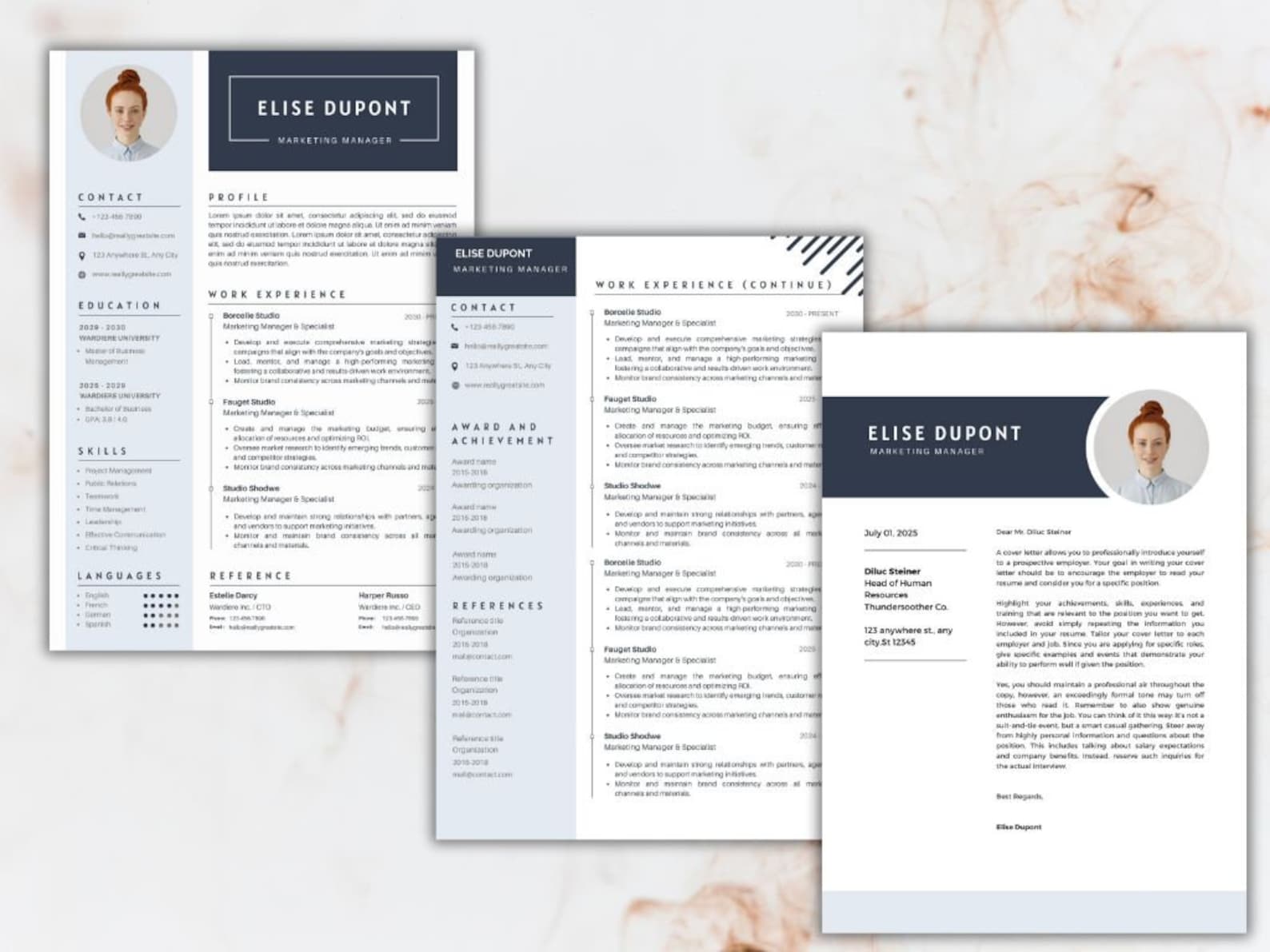 Modèle de CV avec photo, modèle de CV moderne, modèle de CV design ...