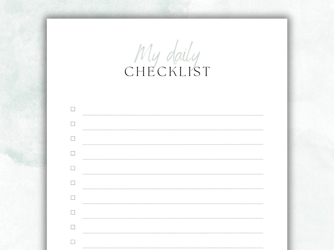 Modèle de checklist, checklist template, checklist à imprimer et à ...