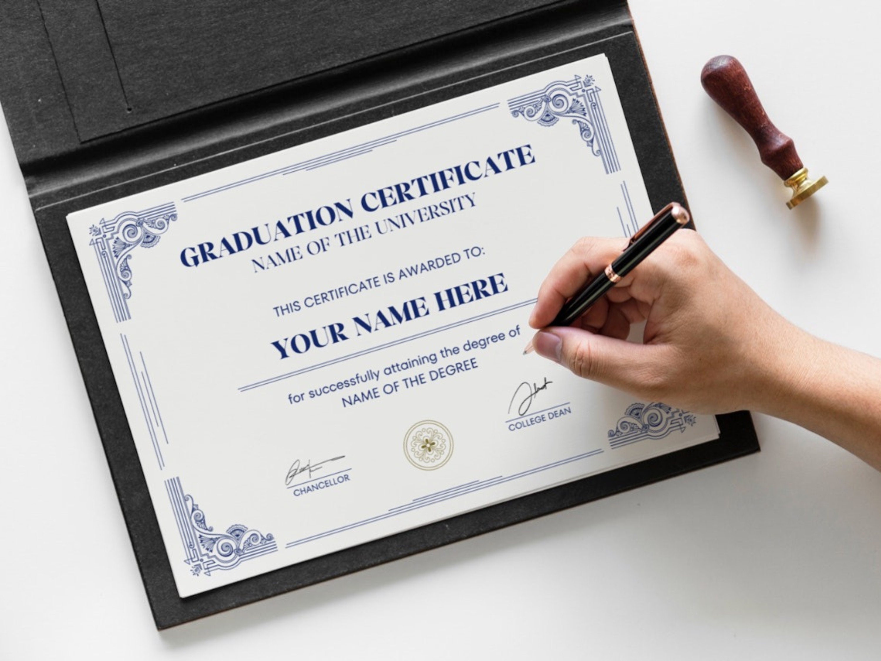 Diploma Template, Diploma Template, Canva Editable Diploma, University ...