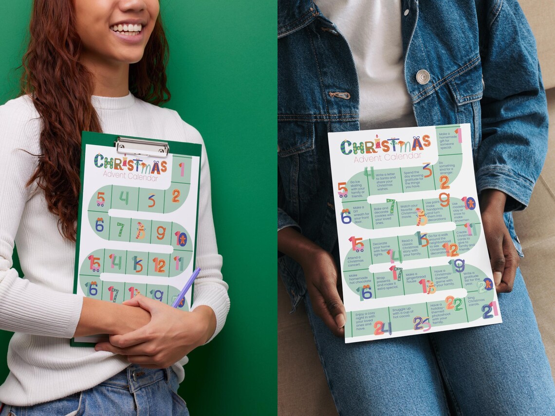 Calendrier de lAvent Calendrier de lAvent imprimable bricolage de Noël ...