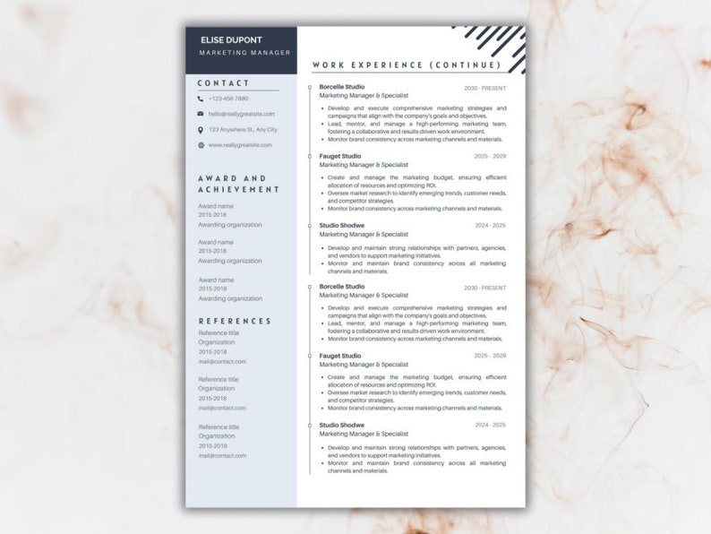Modèle de CV avec photo, modèle de CV moderne, modèle de CV design ...