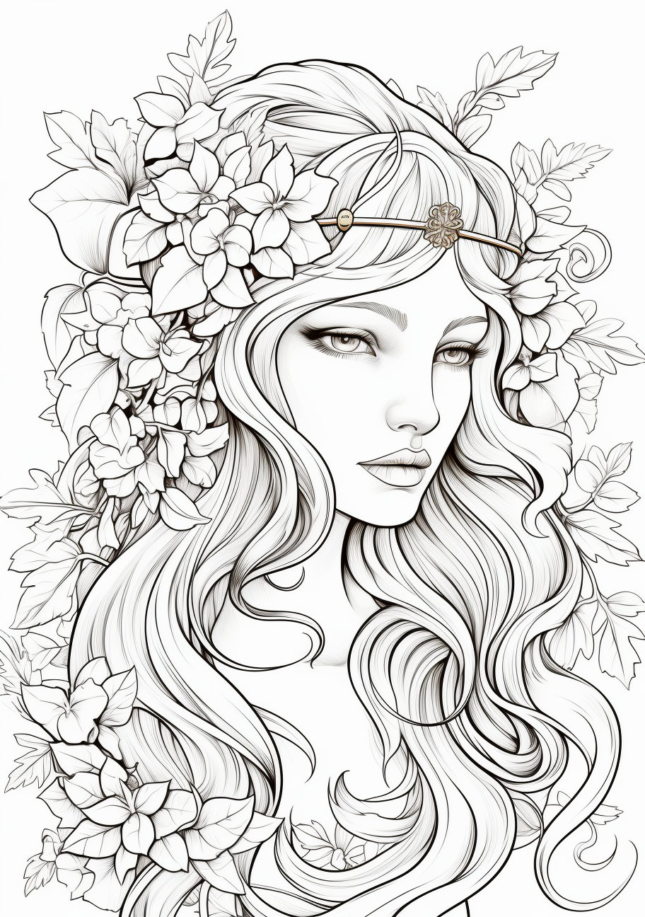 Queens of Fantasy: A Mythic Coloring Journey (30 Pages in PDF & PNG) - Etsy