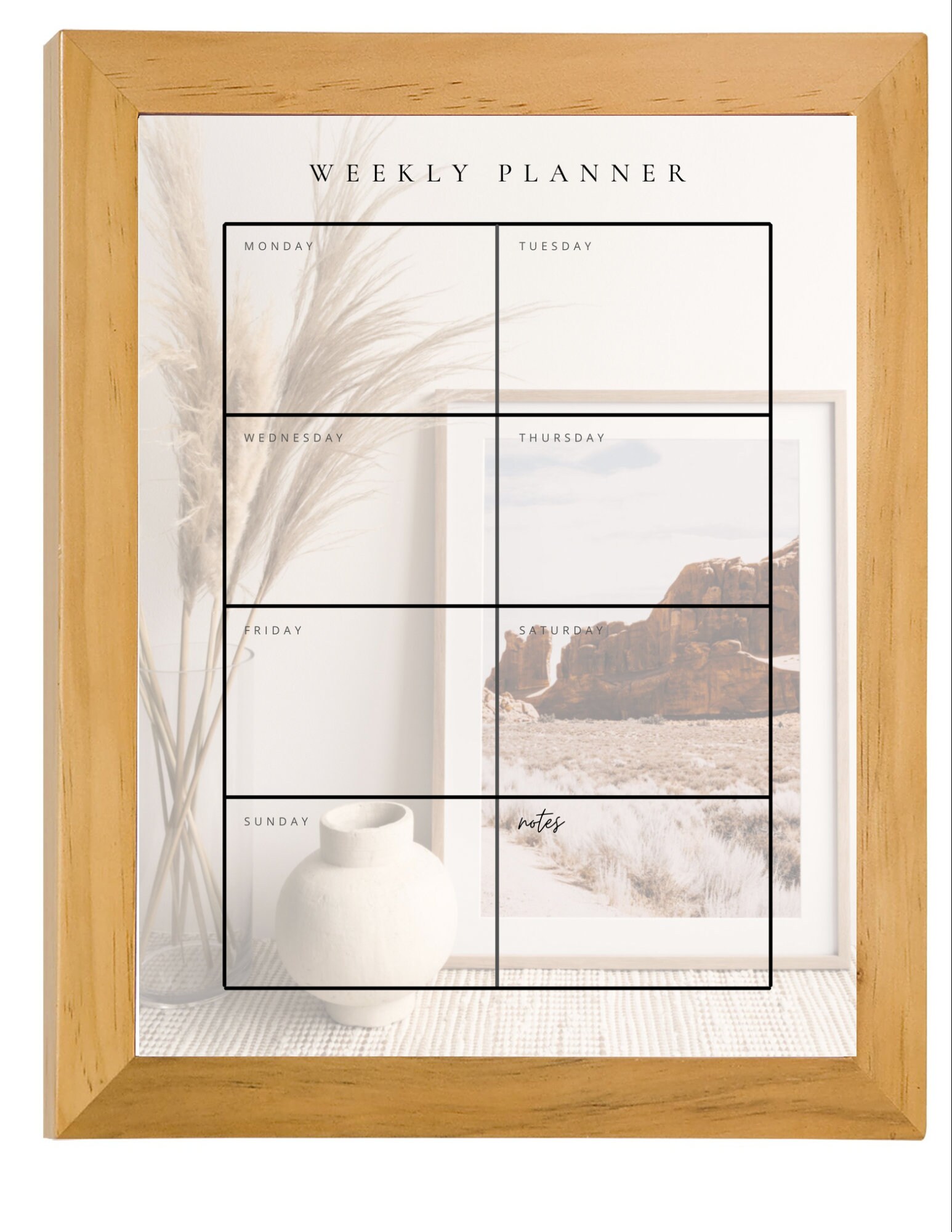 Weekly Planner Printable Boho Background Weekly Planner Aesthetic ...